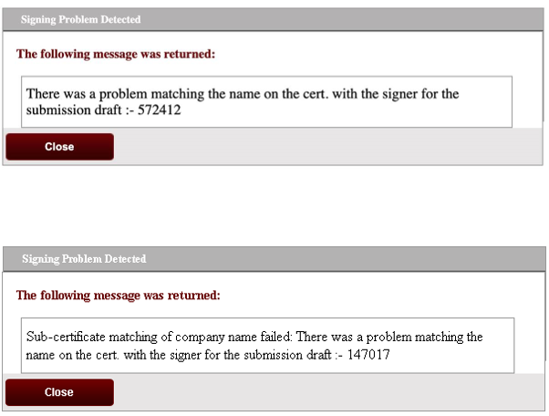 ROS Digital Certificate Signing Issues - CRO